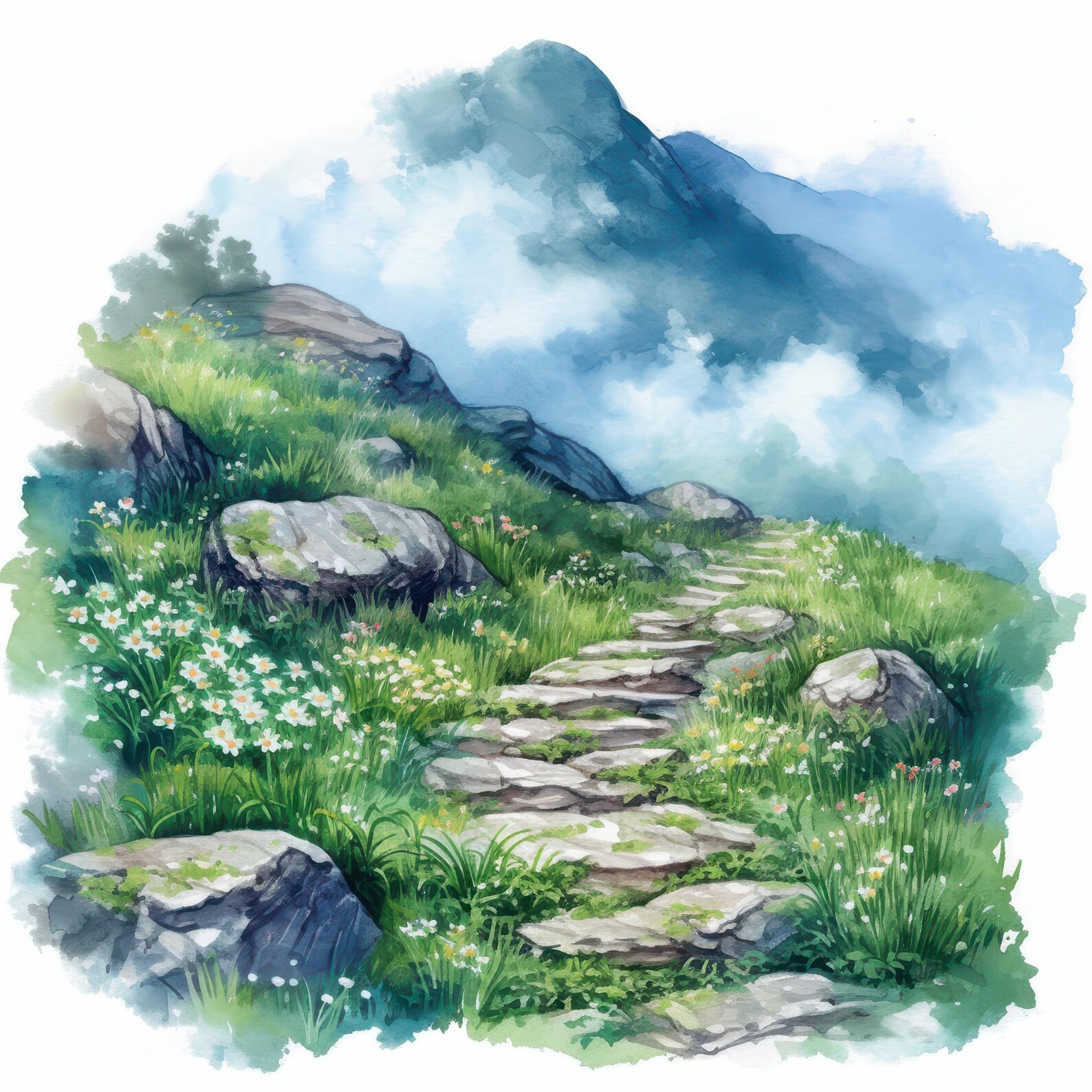 13 Mountain Valley Trail Clipart Bundle, Pathway Illustrations ...