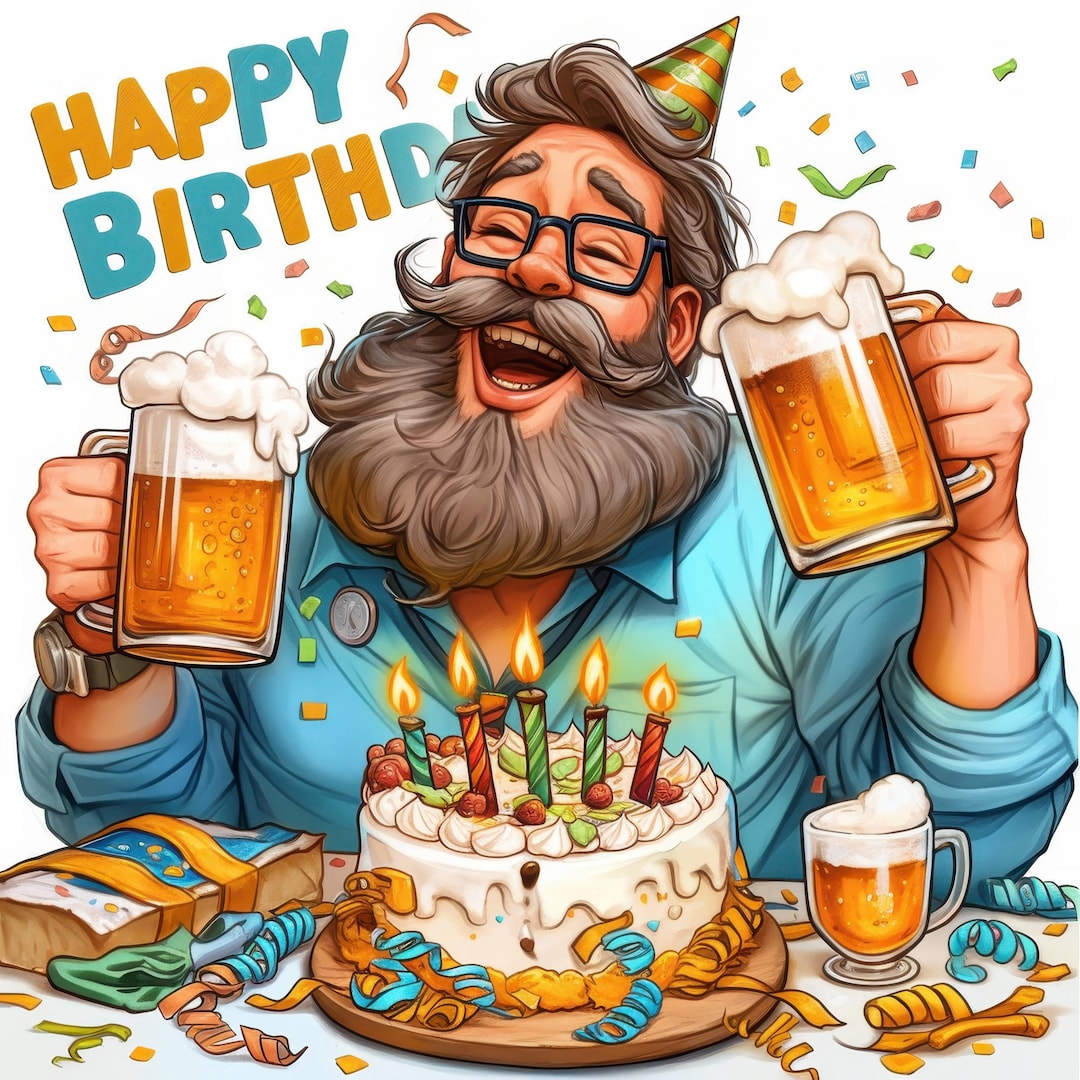 10 Quirky Birthday Clipart Bundle, Birthday Party Illustrations ...