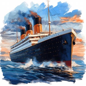 10 Titanic Clipart Bundle, Titanic Prints Images Illustrations ...