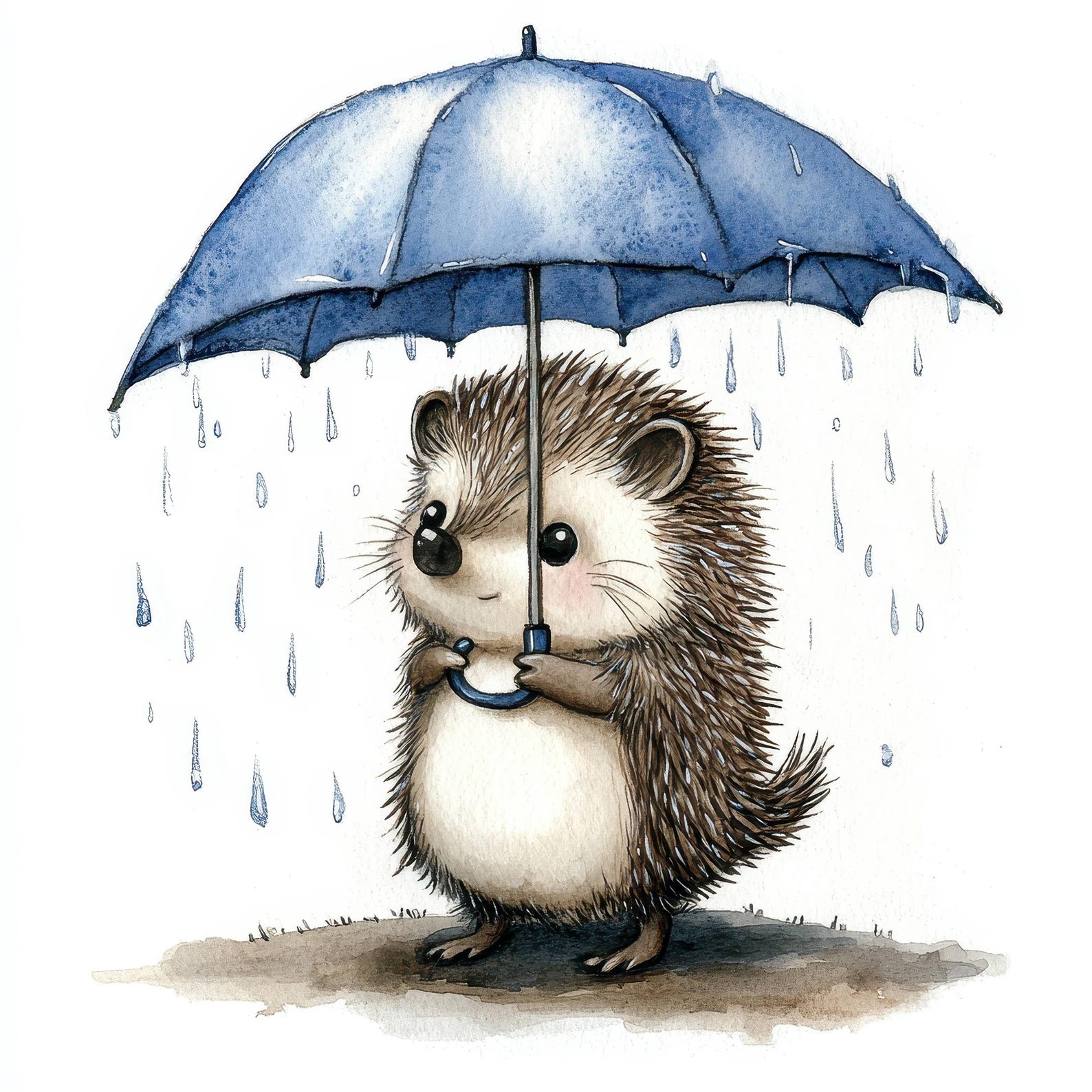 14 Hedgehog Rainy Clipart Bundle, Hedgehog and Umbrella, Printable ...