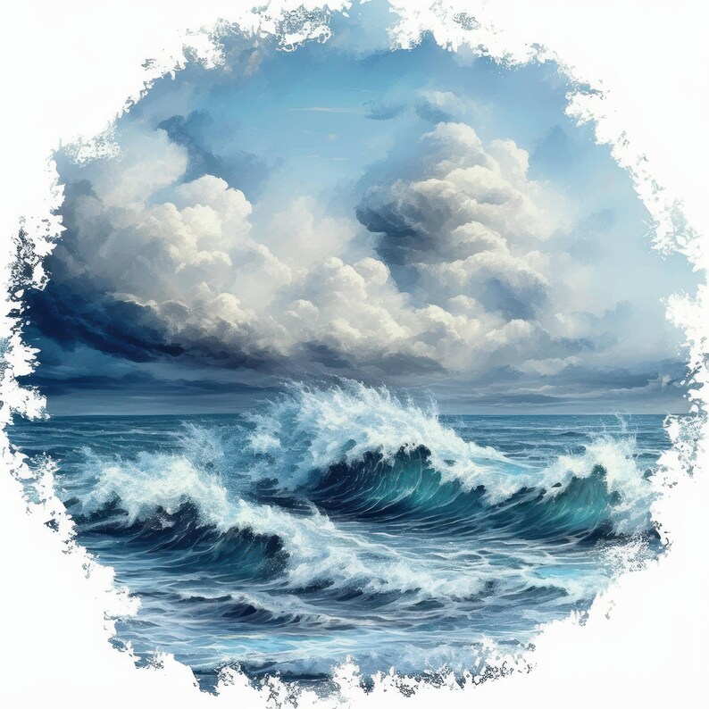10 Hurricane Sea Clipart Bundle, Stormy Ocean Illustrations, Printable ...