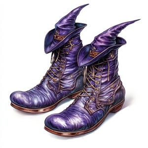 Halloween Witch Shoes Clip Art 11 High Res Watercolor Jpgs Junk ...