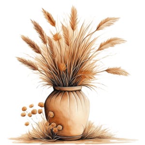 11 Boho Flower Vase Clipart Bundle, Bohemian Decor Illustrations ...