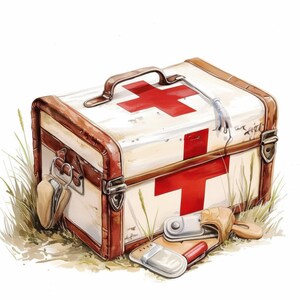 16 First Aid Set Clipart Bundle, Medical Kit Images Illustrations ...