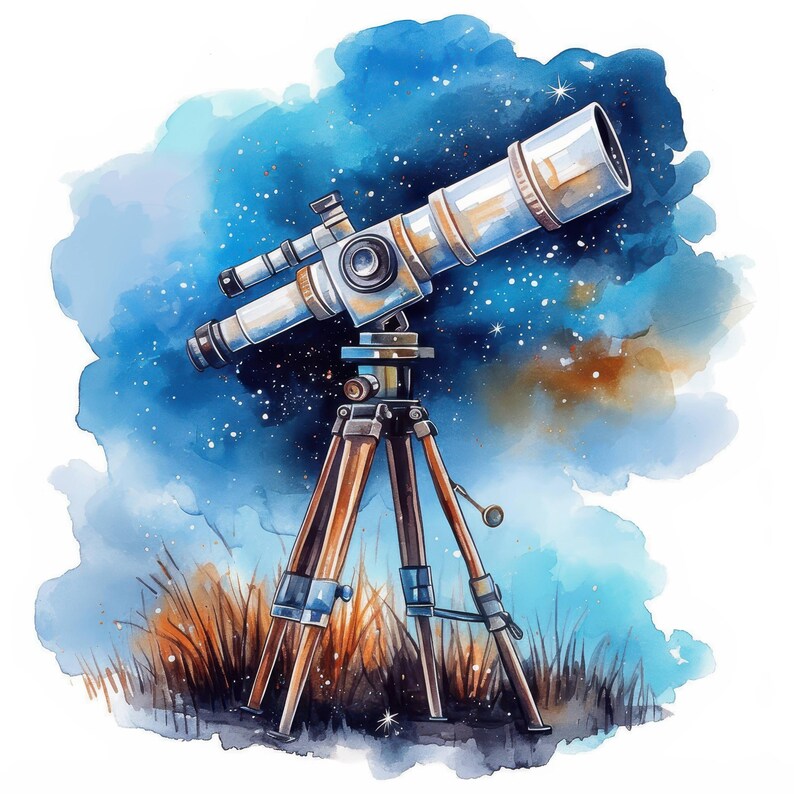 10 Telescope Clipart Bundle Set, Astronomy Images Illustrations ...