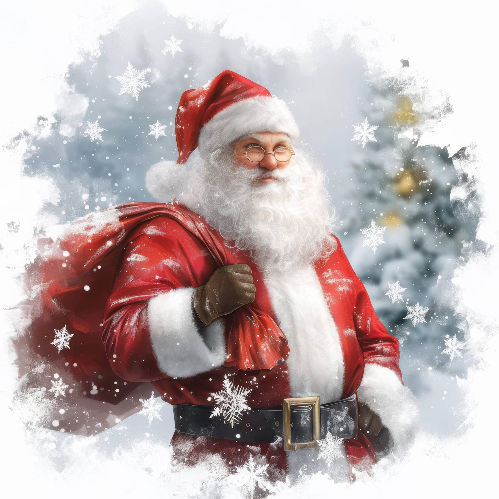 14 Santa With Presents Clipart Bundle, Printable Watercolor Christmas ...