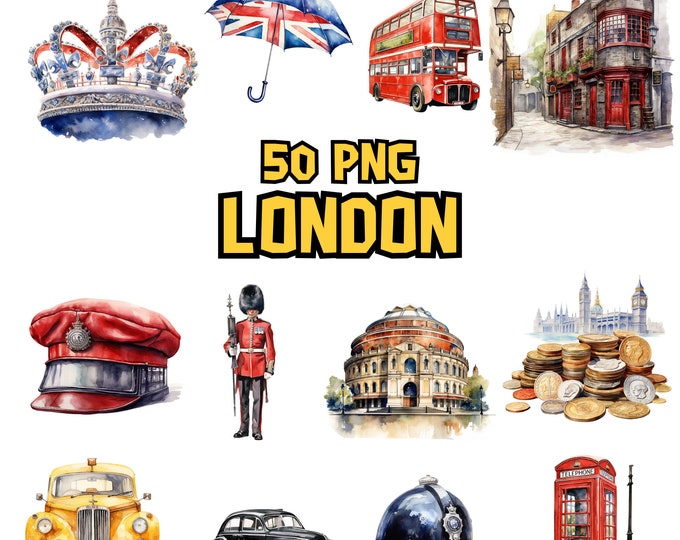 London Clip Art Collection, Watercolor Clip Art, Travel Clip Art ...