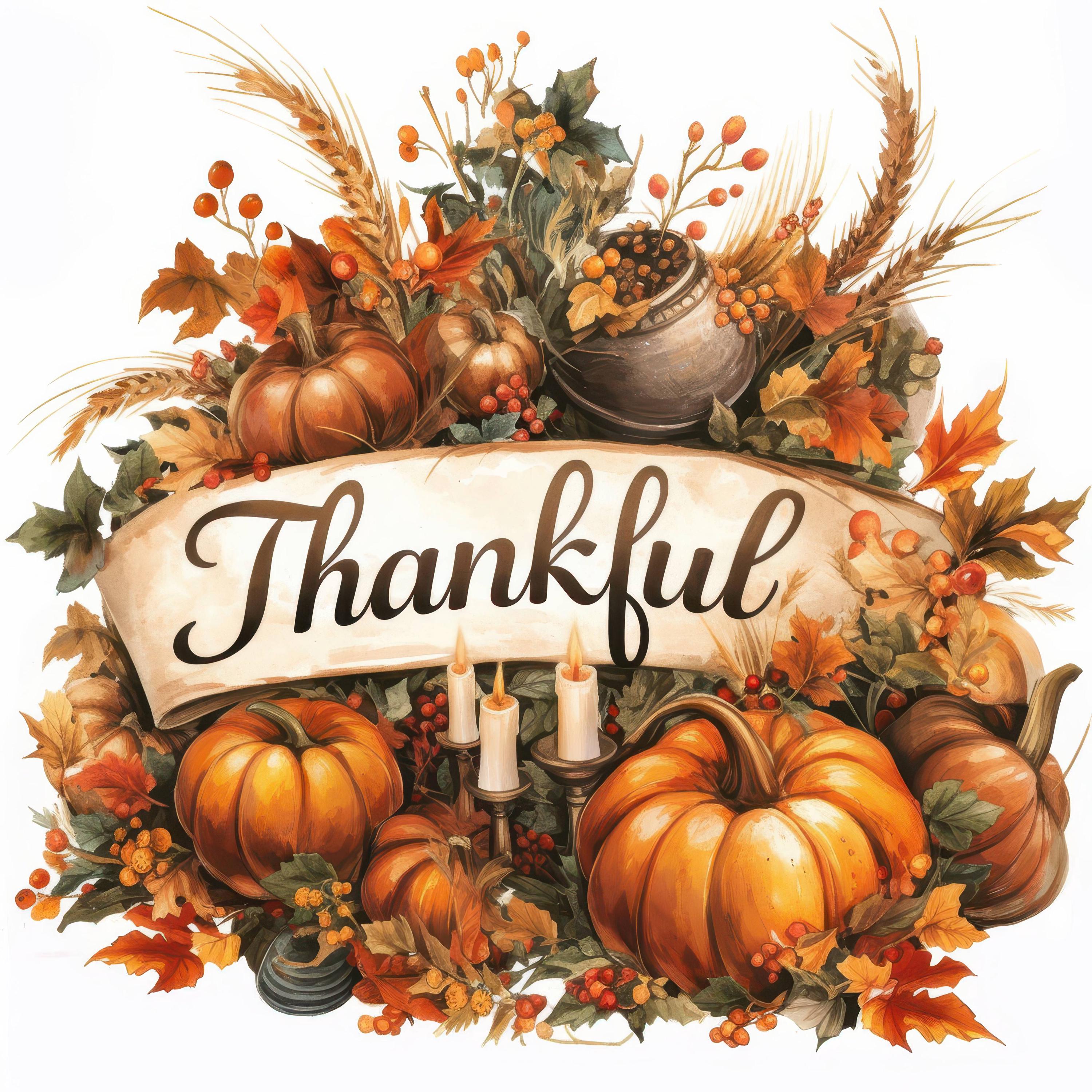 10 Fall Thanksgiving Clipart Bundle 2, Fall Harvest Illustration ...