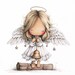 14 Playful Festive Angels Clipart Bundle, Printable Watercolor Angel ...
