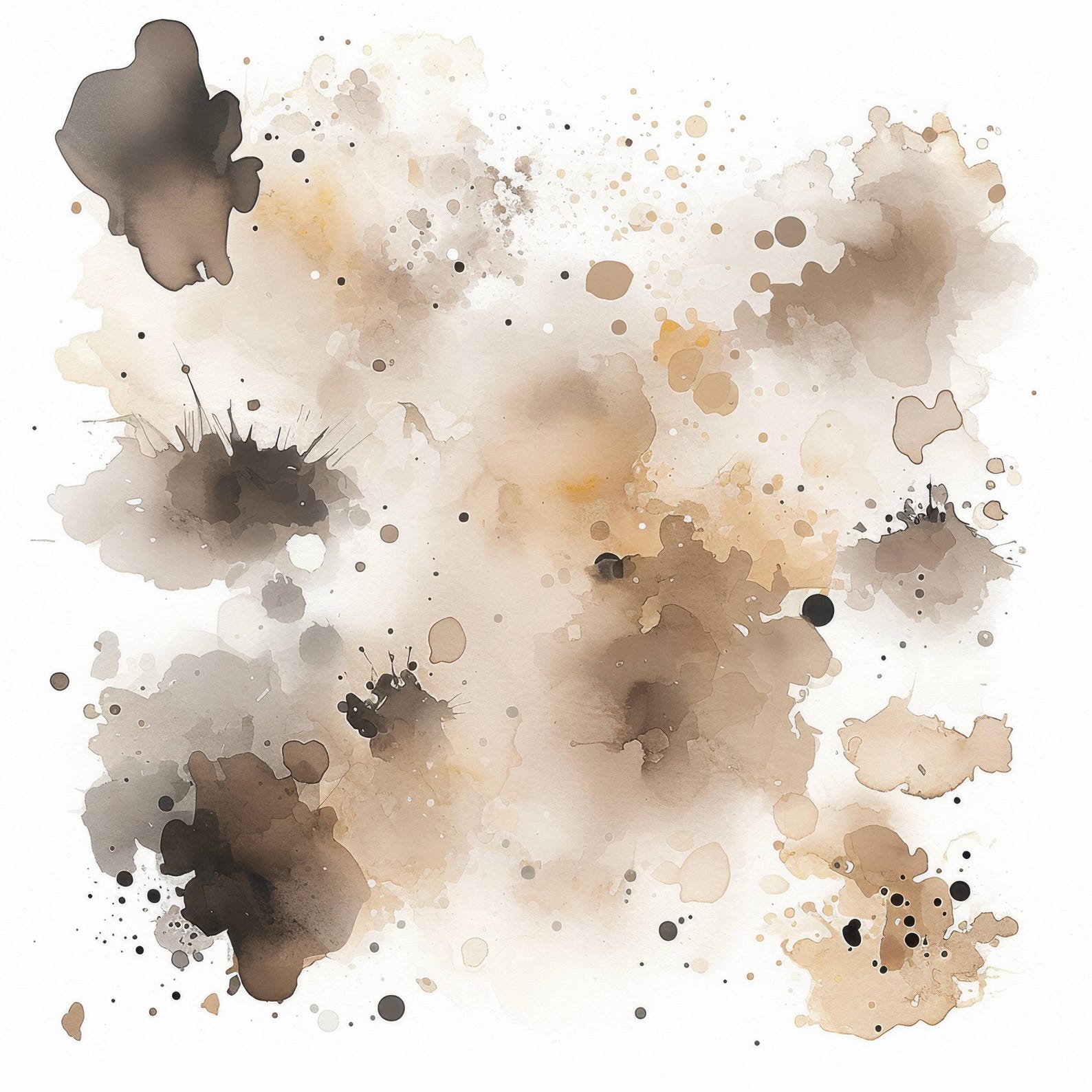 19 Neutral Splatter Clipart Bundle, Neutral Splash Illustrations ...