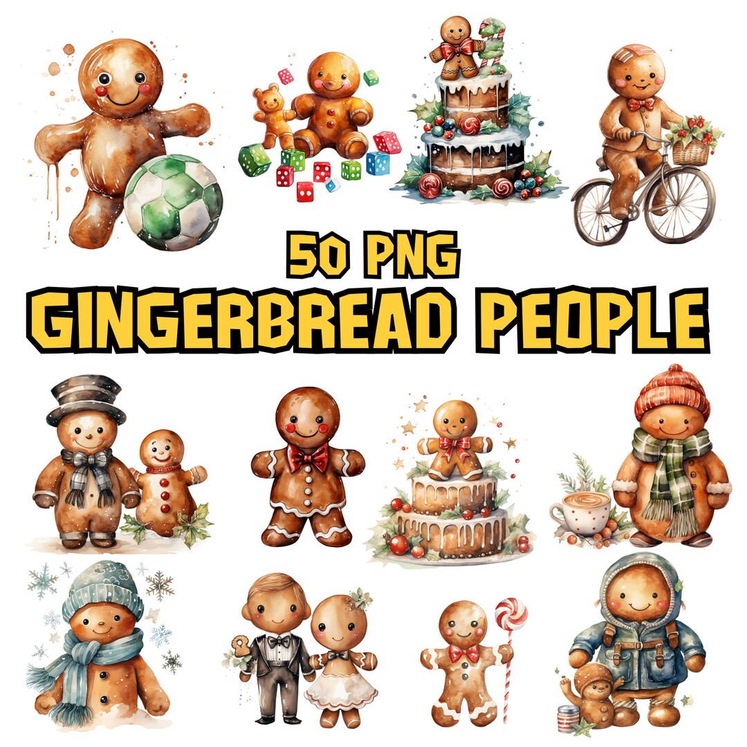 Watercolor Gingerbread Man | People Clipart | Christmas Cookie, Winter ...
