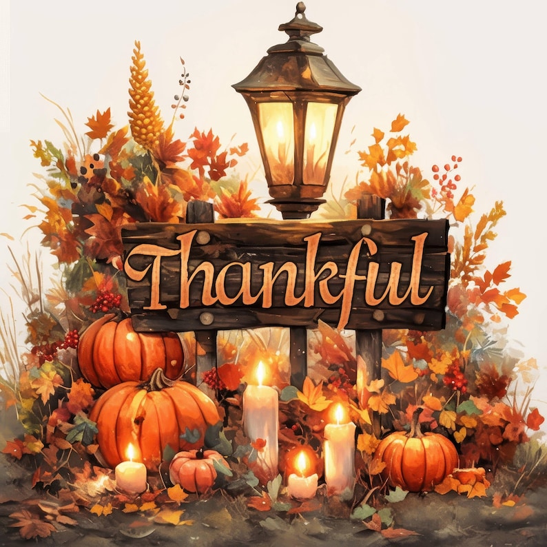 11 Fall Thanksgiving Clipart Bundle, Printable Watercolor Autumn ...