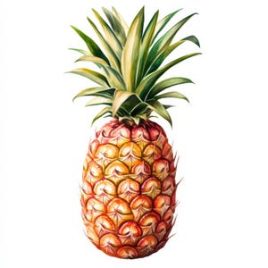 19 Realistic Pineapple Clipart Bundle, Printable Watercolor Fruit ...