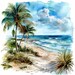 15 Sunny Beach Watercolor Clipart Bundle, Palm Illustrations, Tropical ...