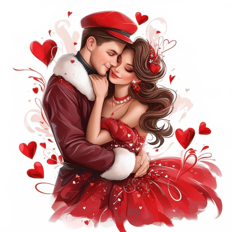11 Valentinstag Paar Clipart Bundle, echte Liebe Illustrationen ...