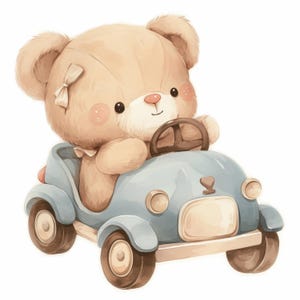 16 Blue Teddy Bear Clipart Bundle, Printable Watercolor Clipart, High ...