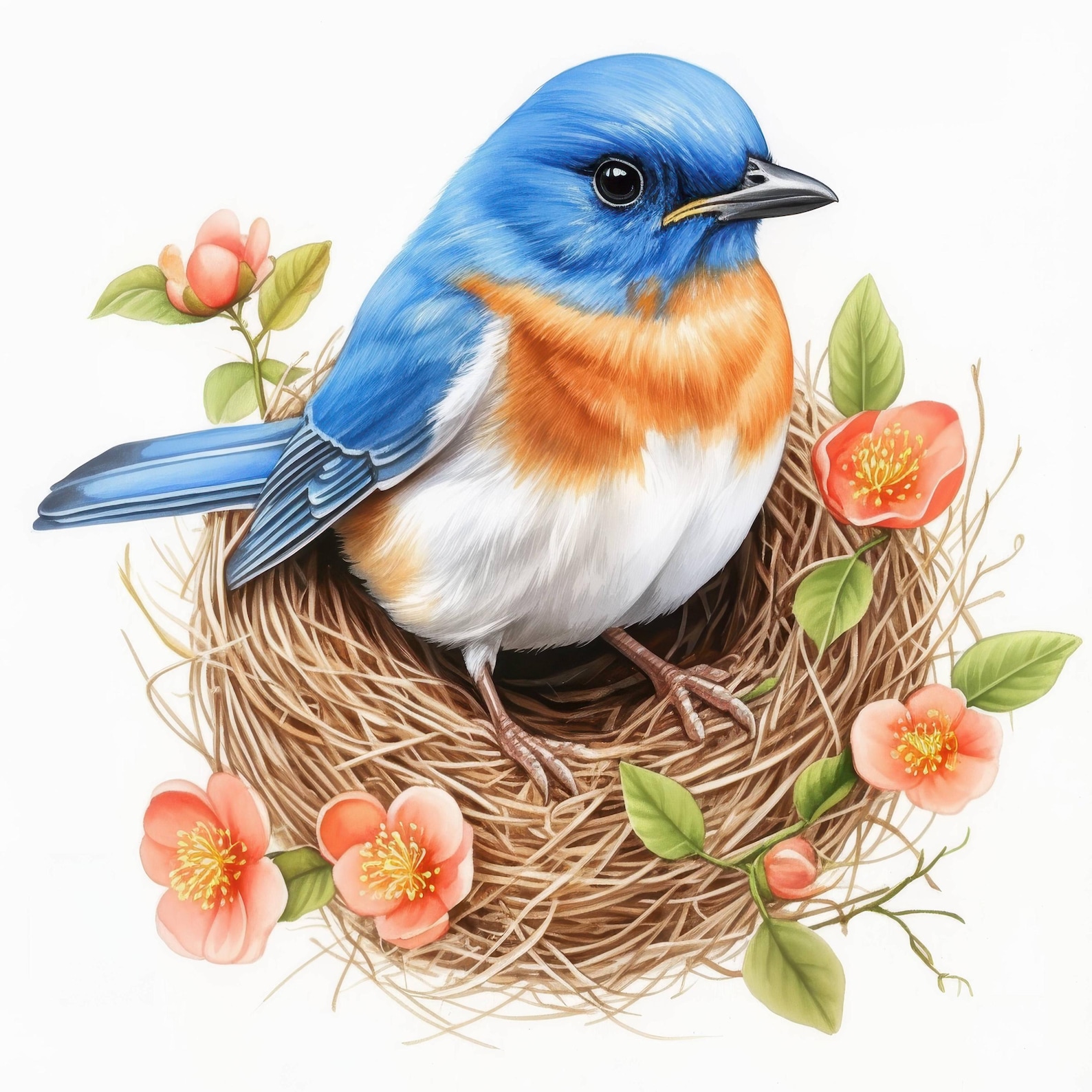17 Bird Nest Building Clipart Bundle, Bird With Nest Illustration ...