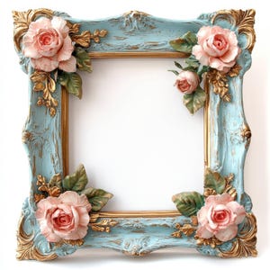 15 Rustic Rose Frames Clipart Bundle, Printable Watercolor Ornate ...