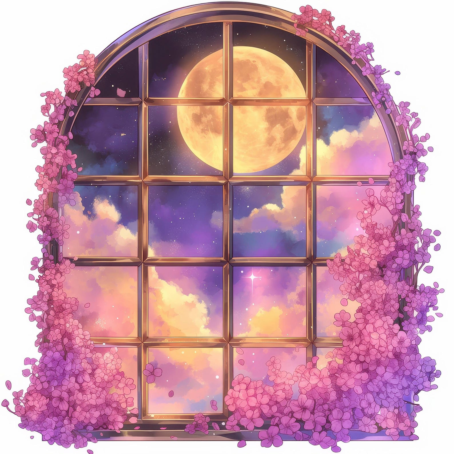 18 Celestial Windows Clipart Bundle, Printable Watercolor Window Images ...
