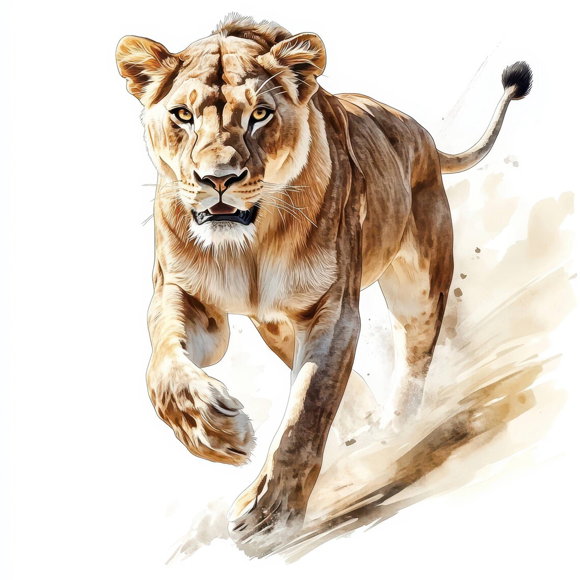 27 Lioness Clipart Bundle, Printable Watercolor Lioness Clipart, High ...