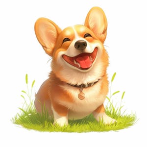 17 Cute Corgi Clipart Bundle, Printable Watercolor Cute Dog Cliparts ...