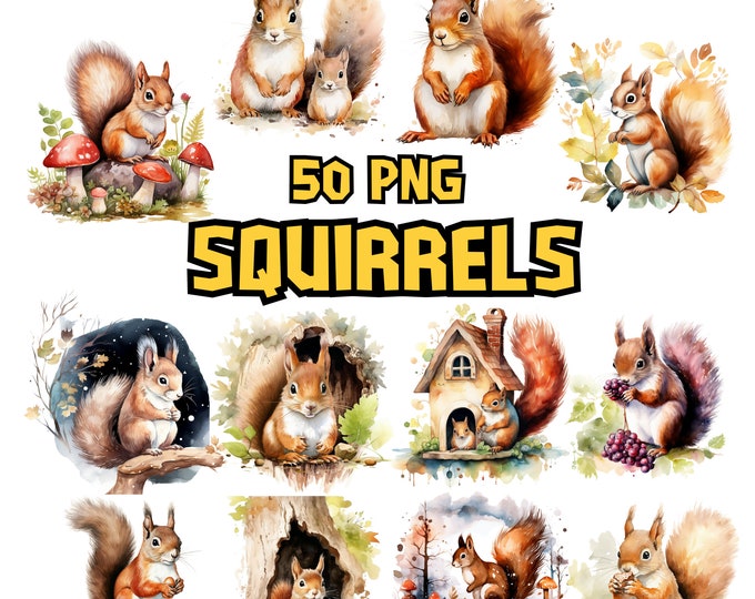 Squirrel Clipart Cute Squirrel Clipart Woodland Animals Clipart Playing ...