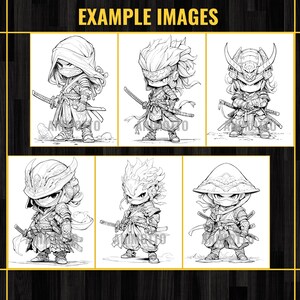 Chibi Samurai Anime Chibi Adult Coloring Book 70 Coloring Page, Anime ...