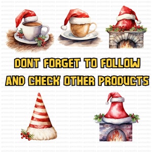 Watercolor Santa Hat Clipart | Xmas, Winter, Christmas Decoration ...