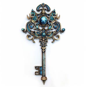 13 Intricate Keys Clipart Bundle, Printable Watercolor Authentic ...