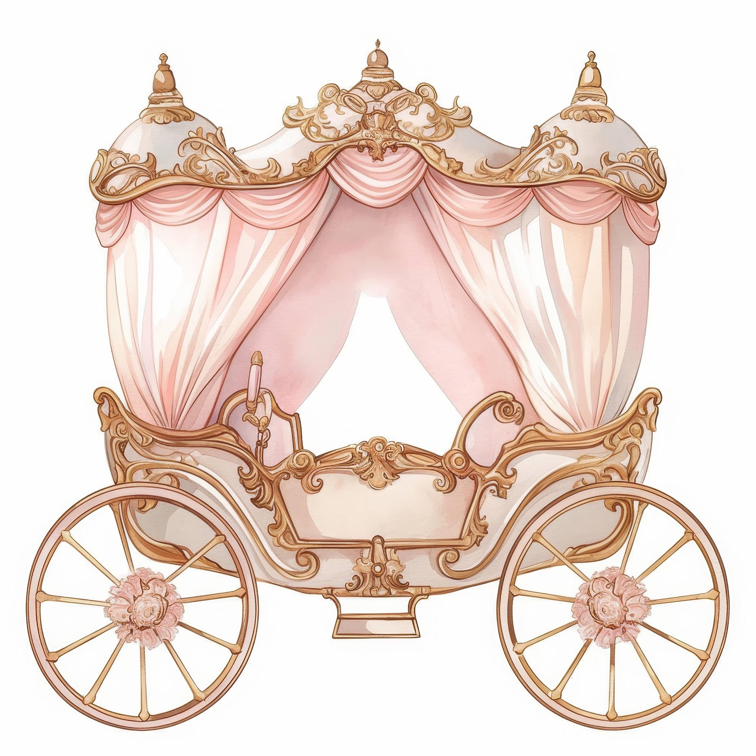 10 Princess Carriage Clipart Bundle, Fairy Tale Illustrations ...