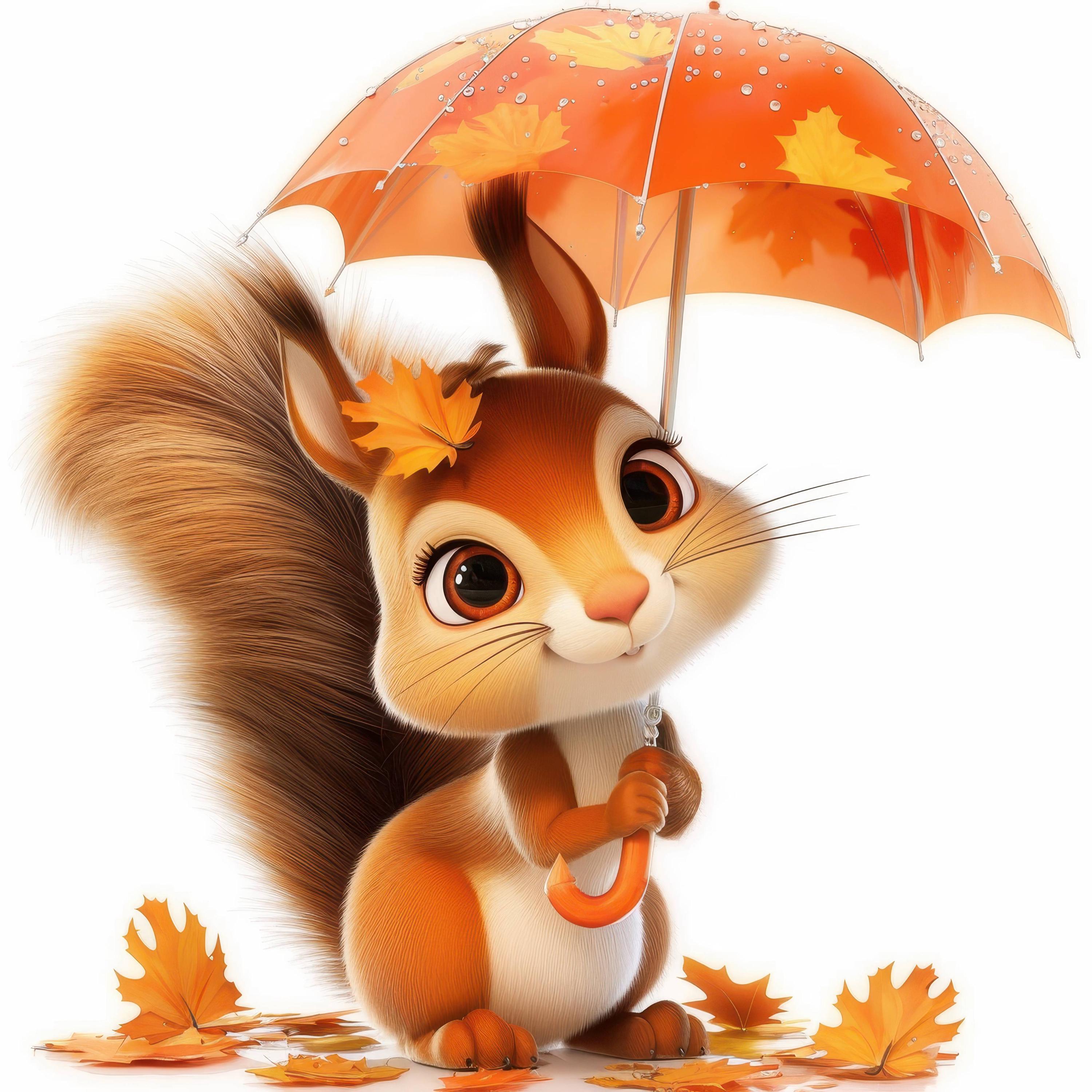 12 Fall Squirrel Clipart Bundle, Cute Fall Animal Illustrations ...