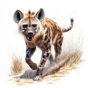 15 Watercolor Hyena Clipart Bundle, Wild Safari Animal Graphics, Card ...