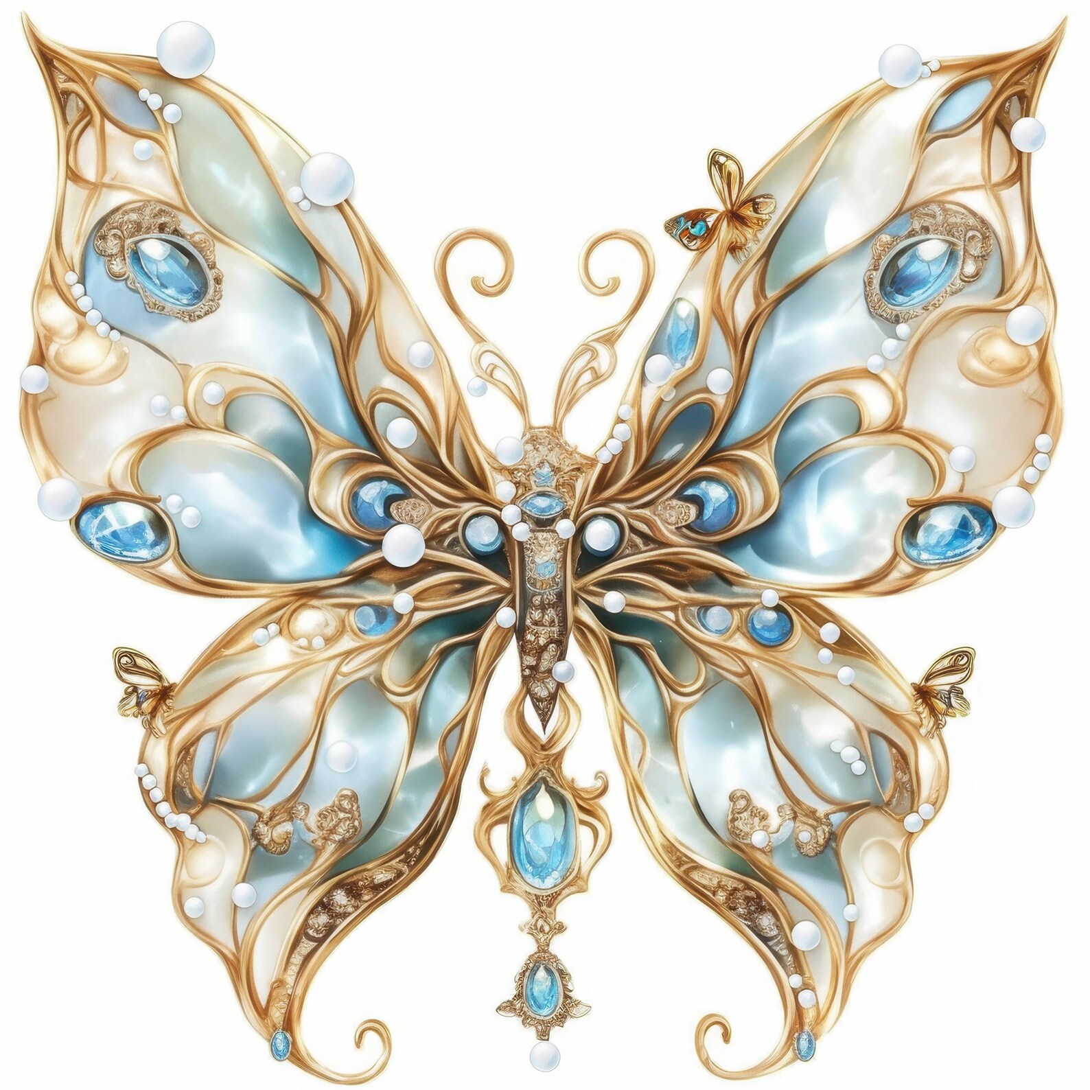 14 Jewel Butterfly Clipart Bundle, Elegant Butterfly Illustrations ...