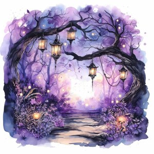 16 Magical Forest Clipart Bundle, Printable Watercolor Enchanted ...