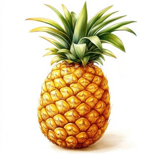 19 Realistic Pineapple Clipart Bundle, Printable Watercolor Fruit ...