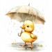 16 Duckling in Rain Clipart Bundle, Duckling Rainy, Printable ...