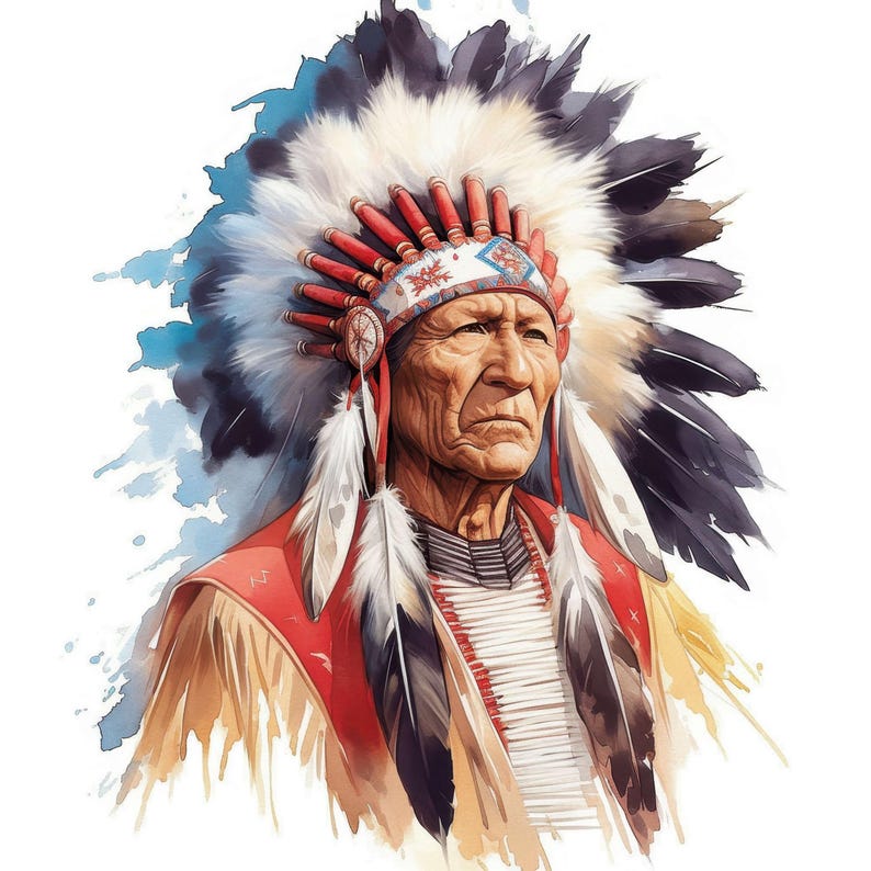 10 Native American Clipart, Indian Chef Illustration, Printable ...