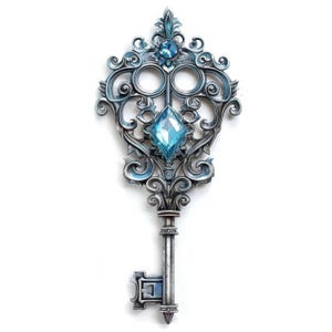 13 Ornate Silver Keys Clipart Bundle, Printable Watercolor ...