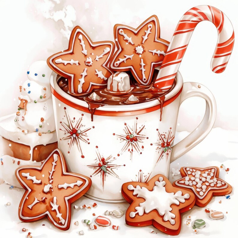 12 Christmas Cookies Clipart Bundle, Sweet Treats Illustrations ...