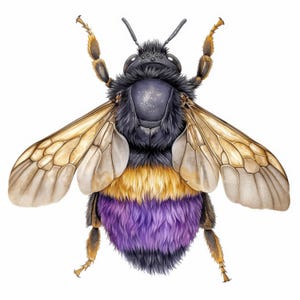 13 Purple Bees Clipart Bundle, Purple Bee Image Illustrations ...