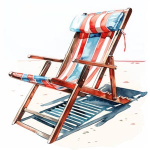 23 Summer Beach Chairs Clipart Illustration Bundle, Printable ...
