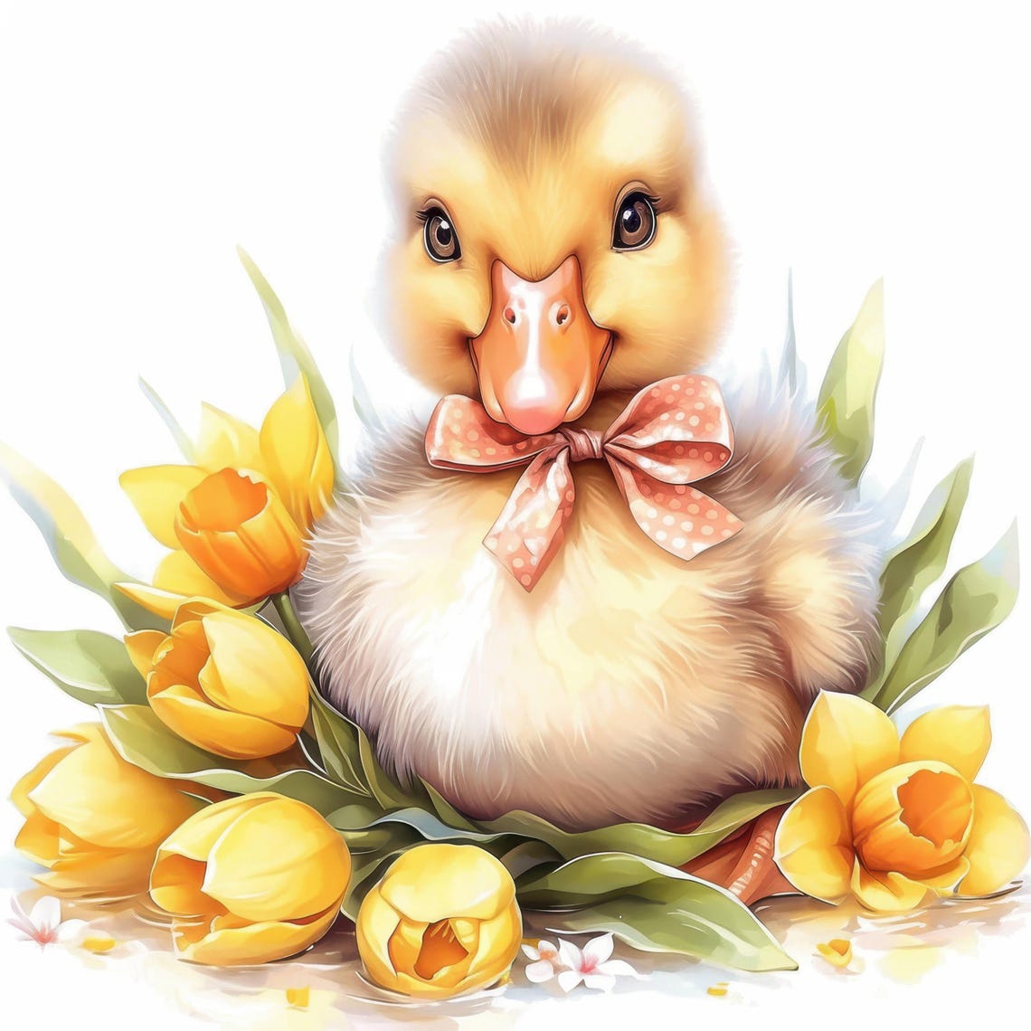 9 Floral Duck Clipart Bundle, Printable Watercolor Spring Duckling ...
