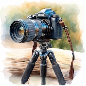 11 Camera and Tripod Clipart Set, Photographing Graphics, Printable ...