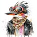 21 Punk Bird Clipart Set, Printable Watercolor Whimsical Birds Clipart ...