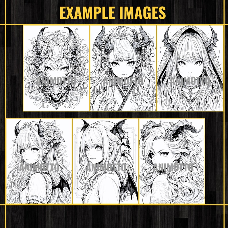 Anime Devil Girls Adult Coloring Book 80 Devil Coloring - Etsy