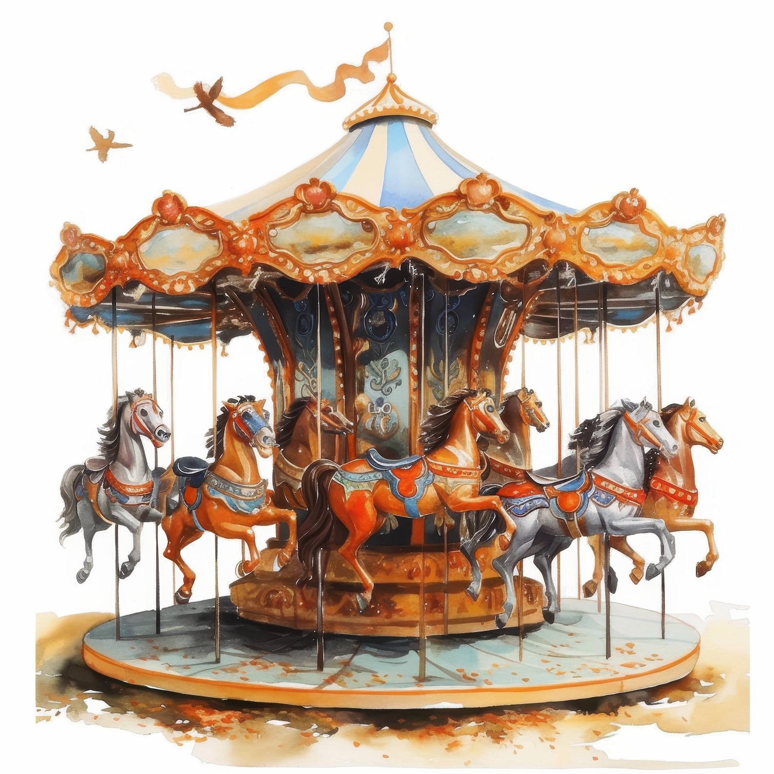 14 Carousel Clipart Graphic Bundle, Carousel Images Illustrations ...