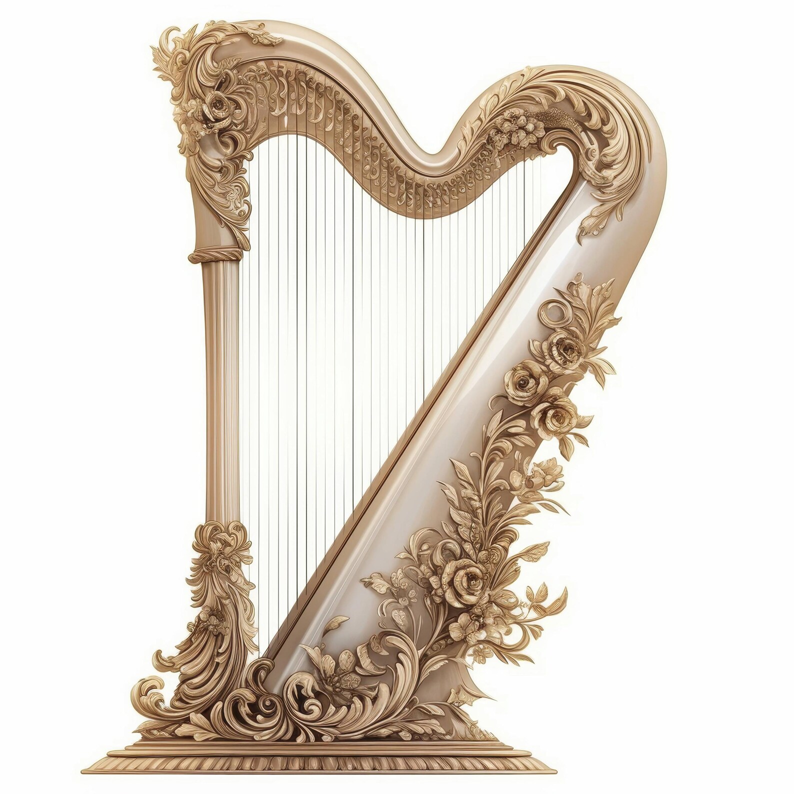 17 Harp Clipart Bundle, Musical Instrument Images Illustrations ...