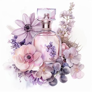 13 Floral Perfume Bottle Clipart Bundle Set, 15 High-quality Jpgs for ...