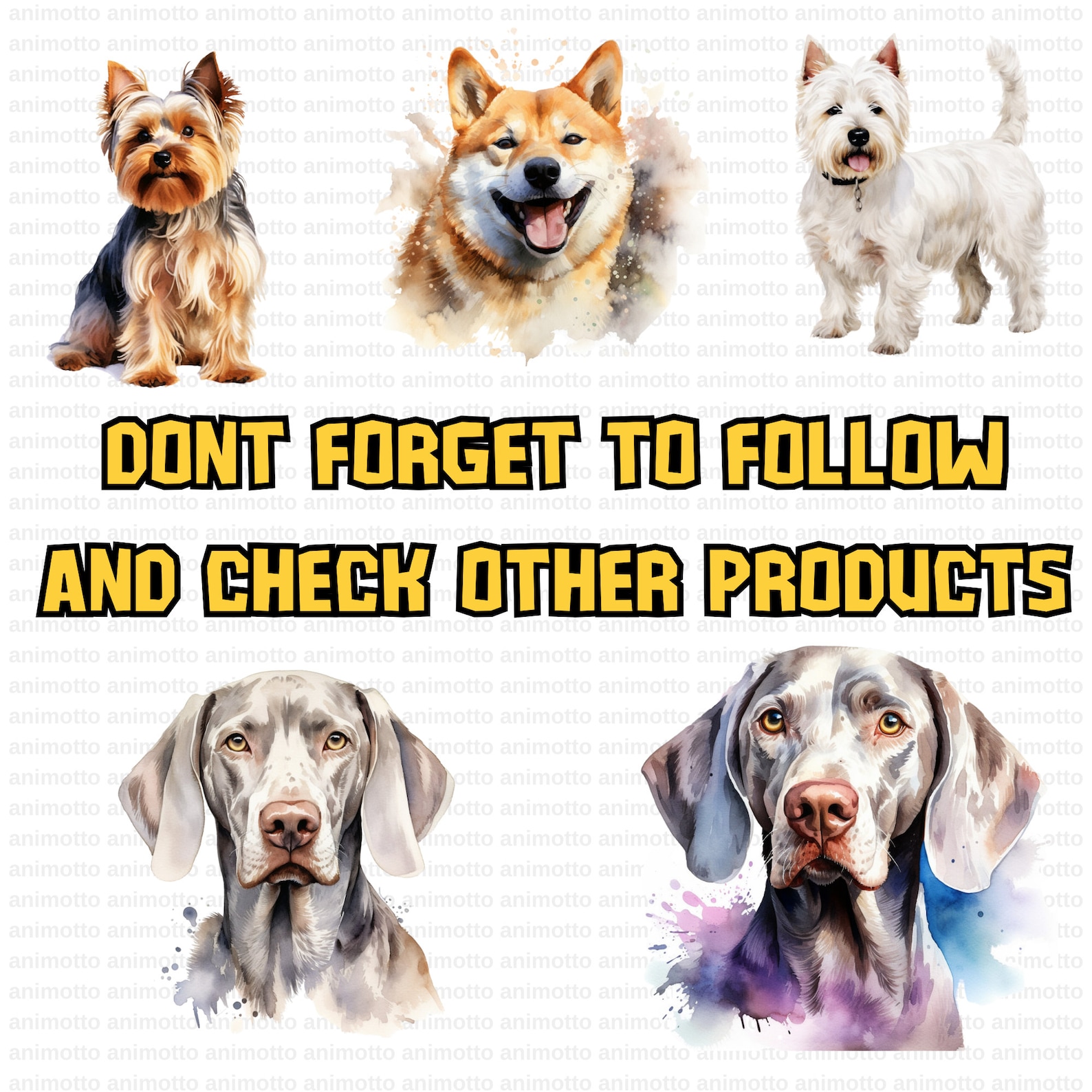 Watercolor Dog Breeds Clipart, Dog Clipart Set, Puppy PNG Graphics ...