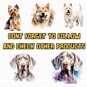 Watercolor Dog Breeds Clipart, Dog Clipart Set, Puppy PNG Graphics ...